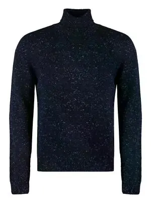 THE (ALPHABET) Speckled Cashmere Turtleneck Sweater - Blue