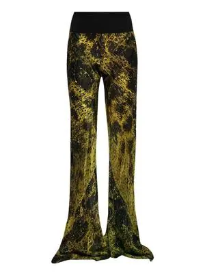 Rick Owens Bias-cut Flared Trousers - Yellow