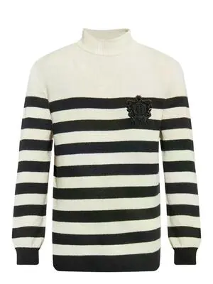 Balmain Striped-pattern Turtleneck Sweater - Neutrals