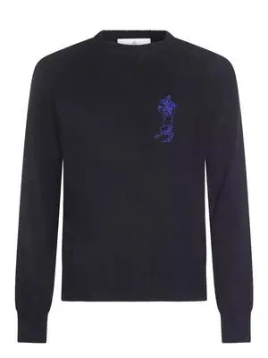 VIVIENNE WESTWOOD Raglan-sleeve Embroidered Sweater - Black