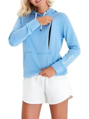 ACCOUCHEE Iconic Maternity/nursing Hoodie - Pacific Blue