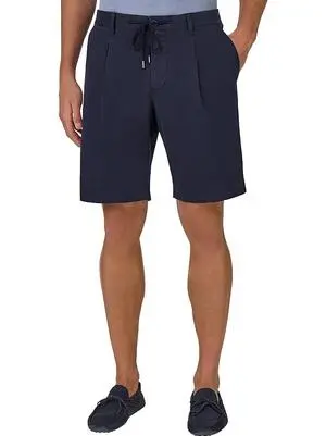 Boggi Milano Cotton Stretch Drawstring Bermuda Shorts - Navy Blue