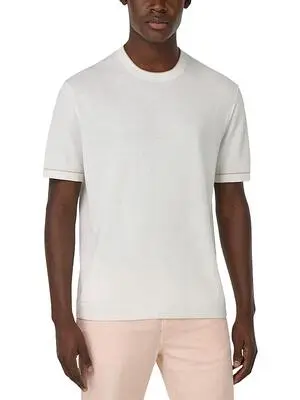 Boggi Milano Cotton Crepe Knit Tee - White