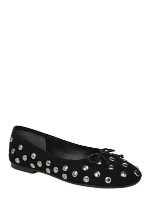 Sam Edelman Alie Stud Leather Ballet Flats - Black