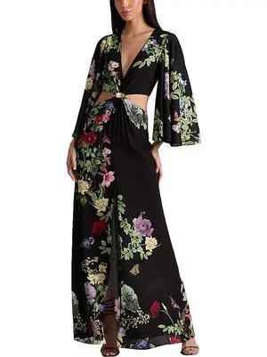 Alice + Olivia Georgiana Deep V-neck Dress - Venus Floral