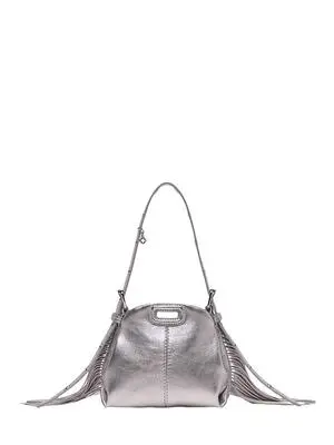 Maje Metallic Micro Bag - Silver