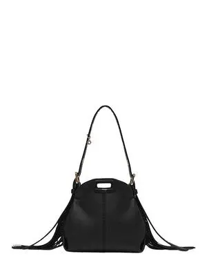 Maje Leather Micro Bag - Black