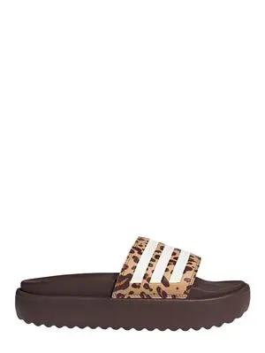Adidas Adilette Platform Slides Shadow Brown/cloud White/magic Beige