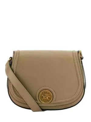 Chloé Leather Crossbody Bag With Emblem - Brown