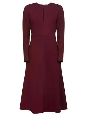BLANCA VITA Keyhole Neck Midi Dress - Red