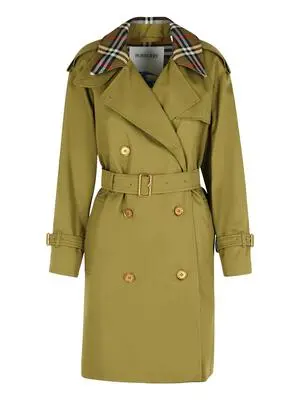 Burberry Short 'castleford' Trench Coat - Green
