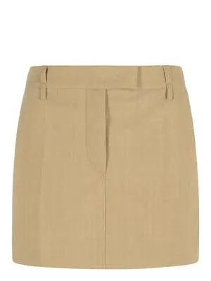 Sportmax Virgin Wool Miniskirt - Brown