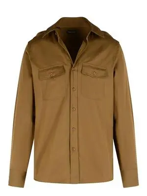 TOM FORD Army Silk Blend Shirt - Green