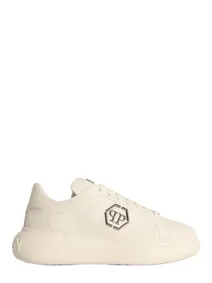 Philipp Plein Low Top Leather Sneakers - White