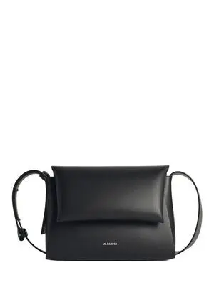 JIL SANDER Small Leather Messenger Bag - Black
