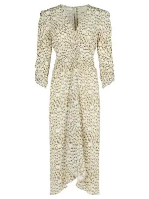 Isabel Marant Silk Blend Midi Dress - Beige