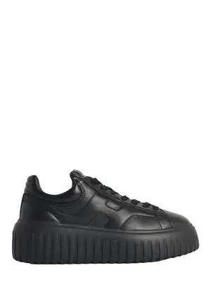 Hogan H-stripes Leather Sneakers - Black