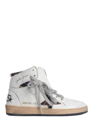 Golden Goose Sky-star Leather Sneakers - White