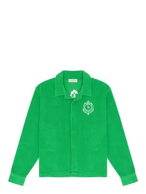 MUSEUM OF PEACE & QUIET Pq Seal Terry Cloth Button-up - Green