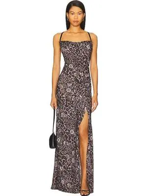 Free People X Intimately Fp Concrete Jungle Maxi Slip - Black Combo