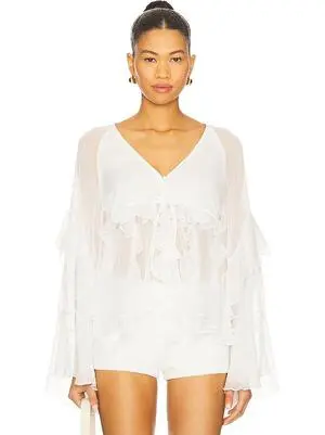 Bardot Rosalo Ruffle Blouse - Orchid White