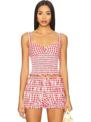 Majorelle Roxy Top - Red & White Check