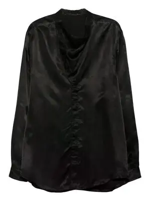 Rick Owens Island Cowl-neck Shirt - Black