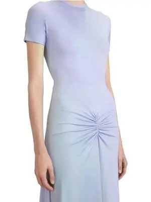 Victoria Beckham Gathered Waist Midi Dress - Blue