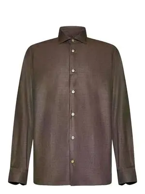 FRANZESE COLLECTION Donald Trump Pointed-collar Buttoned Shirt - Brown