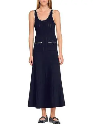 Sandro Beaded Maxi Dress - Black