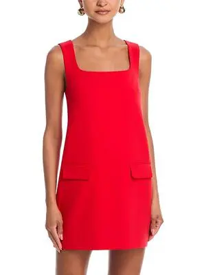 French Connection Whisper Square Neck Mini Dress - Mars Red