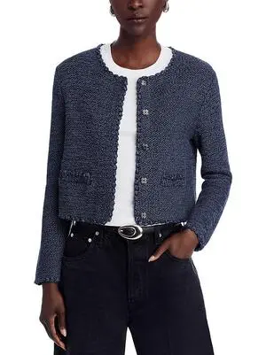 Proenza Schouler White Label Nidia Macrame Jacket - Navy/slate