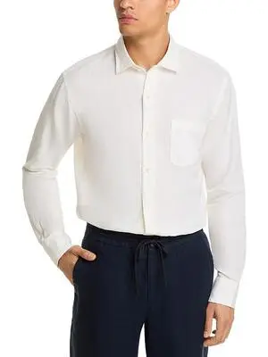 Peter Millar Canal Linen Cotton Sport Shirt - White