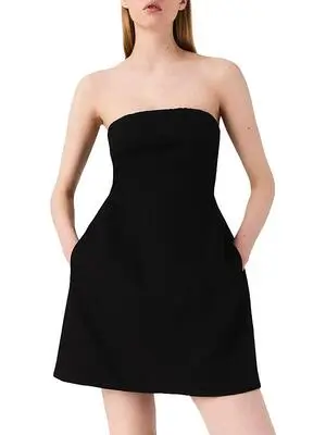 Maje Short Strapless Dress - Black