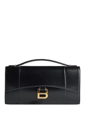 Balenciaga Hourglass Pochette With Chain - Black