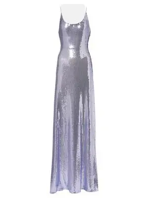 Alex Perry Sequined Open-back Gown - Purple