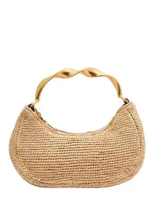Simkhai Nixi Mini Raffia Tote Bag - Beige