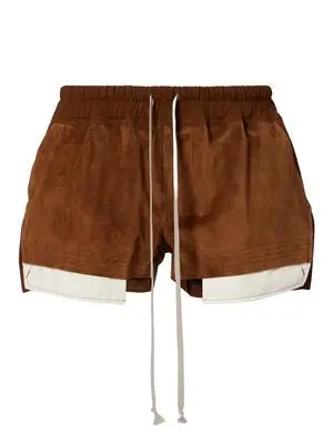 RICK OWENS Suede Leather Shorts