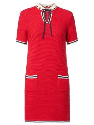 Valentino Garavani Cotton And Wool Minidress - Red