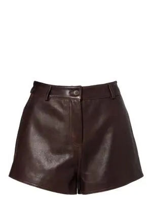 NOUR HAMMOUR Nour Hammour Leontine Leather Shorts