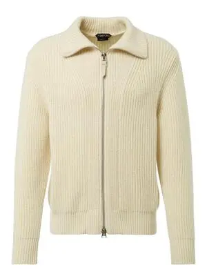 TOM FORD Wool And Mohair Zip-up Sweater - White