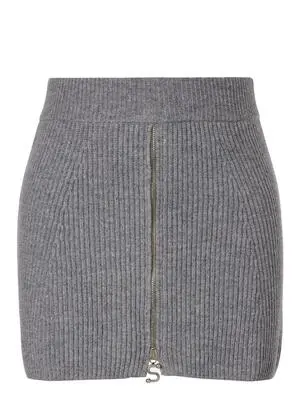 Sportmax Refolo Wool And Cashmere Miniskirt - Grey