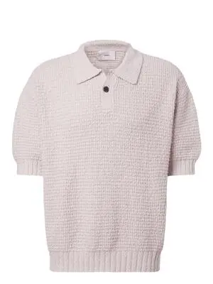 Commas Knitted Cotton Polo Shirt - Beige