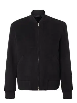 LARDINI Virgin Wool Bomber Jacket - Black
