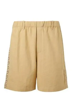 Commas Embroidered Shorts - Beige