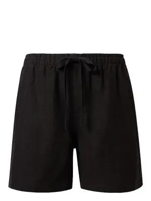 Commas Linen Shorts - Black