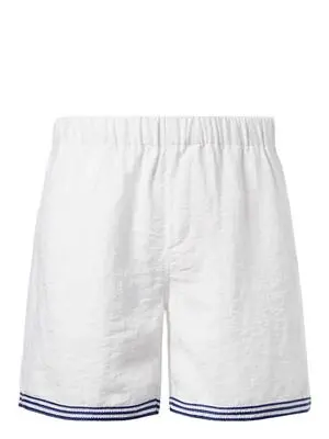 Commas Embroidered Shorts - White