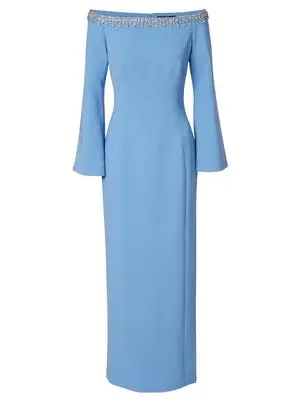 Jenny Packham Lima Embellished Maxi Dress - Blue
