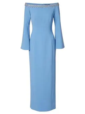 Jenny Packham Lima Embellished Maxi Dress - Blue