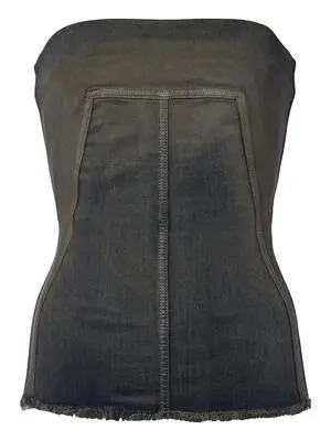 Rick Owens Drkdust Degrade Denim Corset - Grey